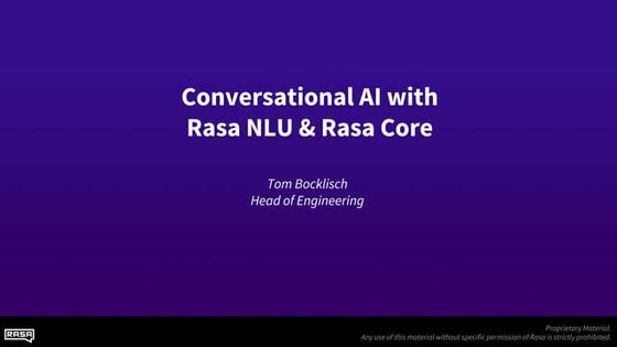 Rasa AI: Building clever chatbots | PPT
