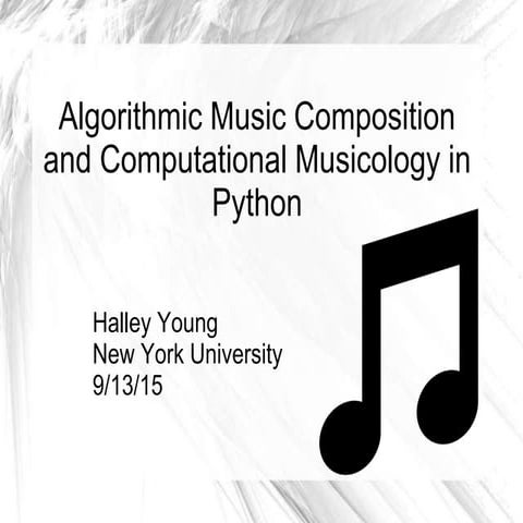Computational Musicology in Python | PPT