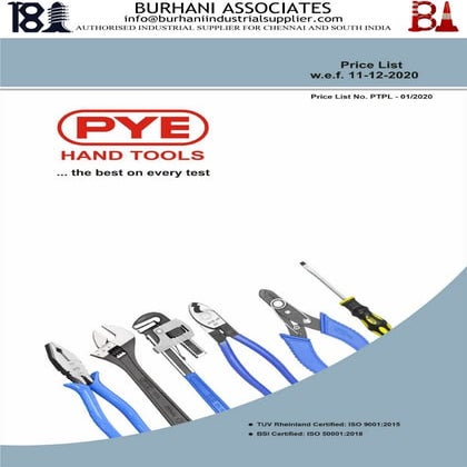 Pye Hand Tool Chennai Tamilnadu | PDF