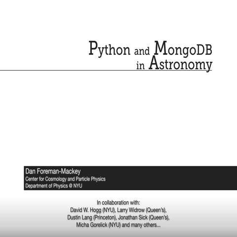 Python and MongoDB in Astronomy | PDF