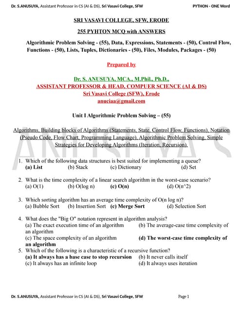 PYHTON MCQ with ANSWER - AI & DS.docx PYHTON MCQ with ANSWER according ... PYHTON MCQ with ANSWER - AI & DS.docx PYHTON MCQ with ANSWER according ...