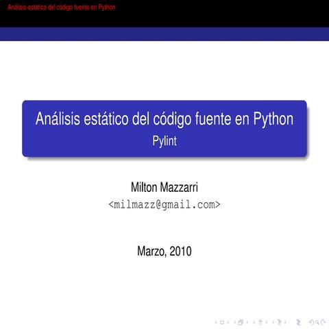Pylint: Análisis estático del código fuente en Python | PDF