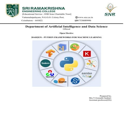 Python Frameworks for Machine Learning Labmanuel | PDF