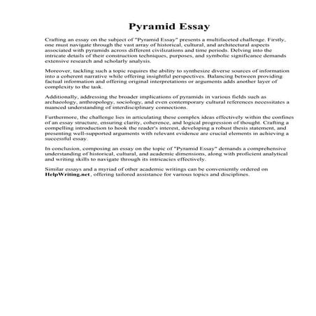 Pyramid Essay. Who Built the Pyramids Essay Example StudyHippo.com