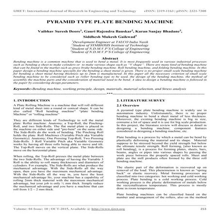 Pyramid type plate bending machine | PDF