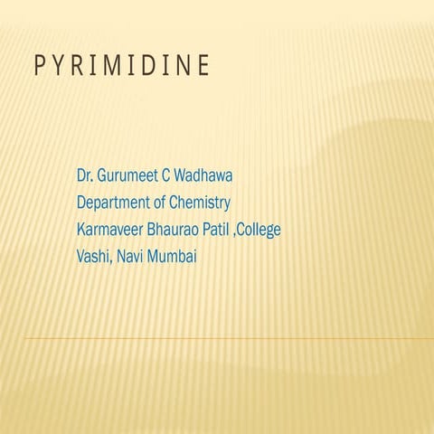 pyrimidine synthesis and reaction .pptx