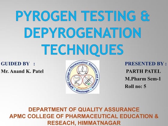 Pyrogen testing | PPT