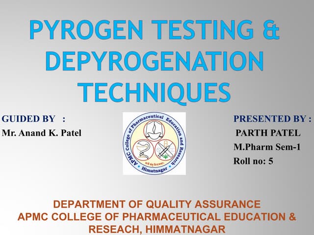 Expt. 9 Test for pyrogens ( rabbit method) | PDF