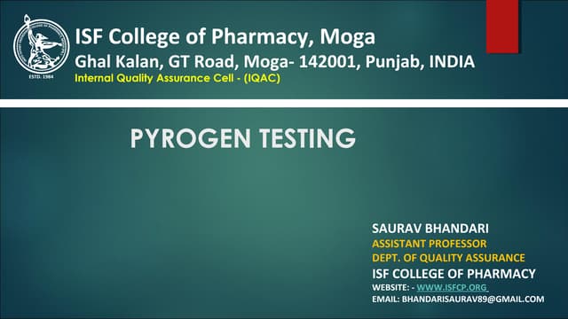 Expt. 9 Test for pyrogens ( rabbit method) | PDF