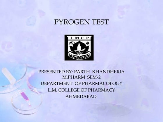 Expt. 9 Test for pyrogens ( rabbit method) | PDF | Chemistry | Science