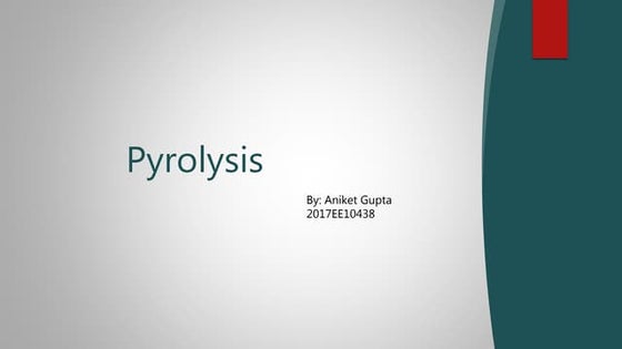 Thermochemical conversion of biomass - Combustion, Pyrolysis and gasification | PPTX