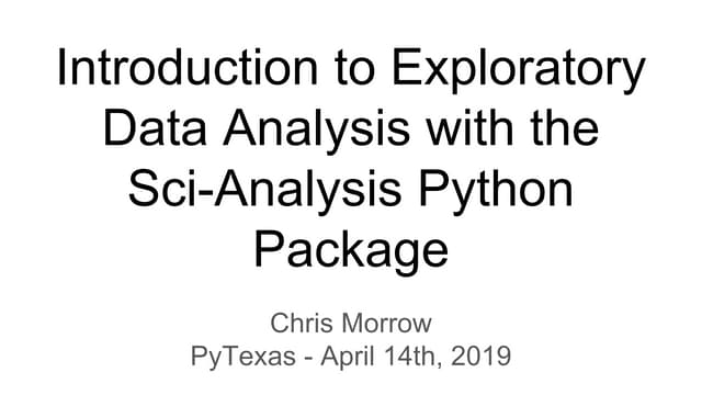Introduction To Exploratory Data Analysis With The Sci Analysis Python 2006