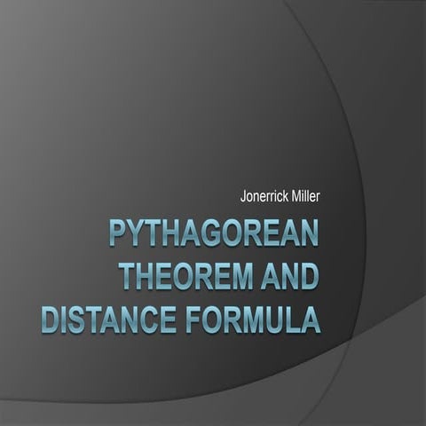 Pythagorean theorem and distance formula | PPT
