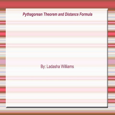 Pythagorean theorem and distance formula | ODP