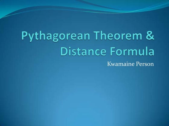 Slide 1 pythagorean theorem and distance formula | PPT