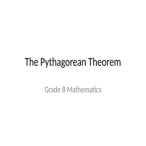 Sample Presentation Pythagorean Theorem Lesson Pptx