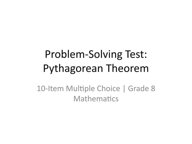 Sample Presentation Pythagorean Theorem Lesson Pptx