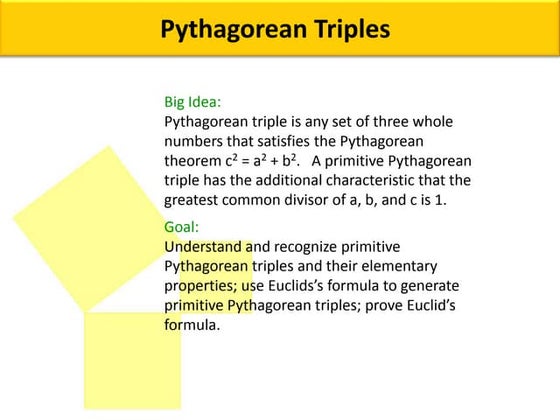 Pythagorean triples presentation | ODP