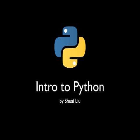Introduction to Python-1 | PPT