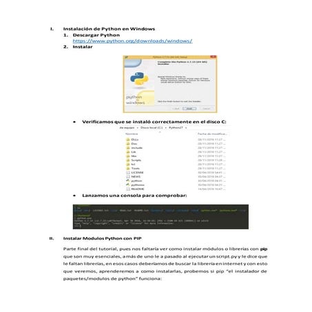 Como instalar Python y librerias | DOCX