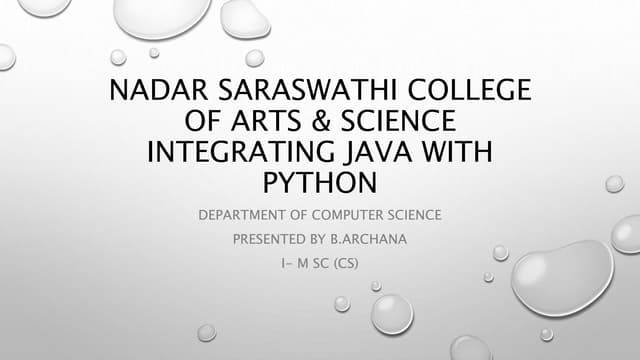 Integrating Java With Python Ppt