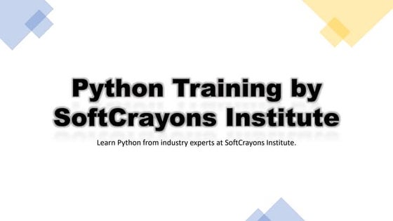 Introduction Of Python Software Training Institute Ppt 3467