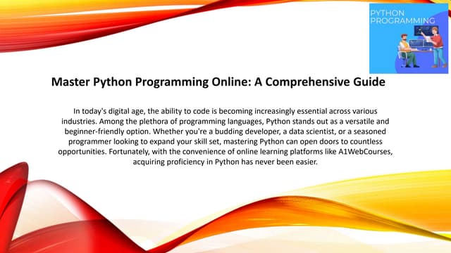 Master Python Programming Online A Comprehensive Guide Ppt