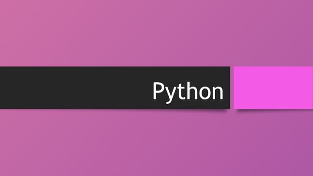 Introduction To Pythonpptx Ppt
