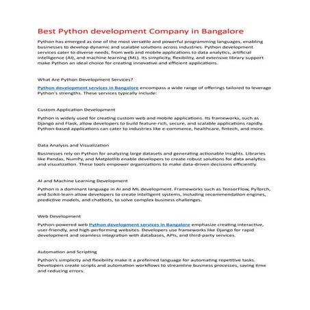 Best Python Development Company In Bangalore Pdf 9276
