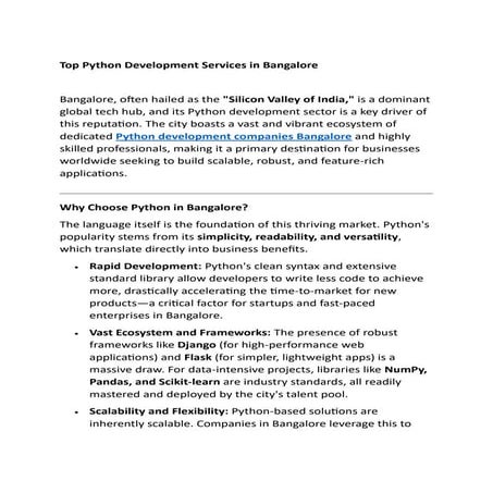 Top Python Development Services in Bangalore | PDF