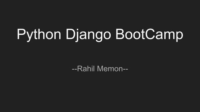 Python Django Basics Ppt