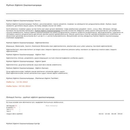Python egitimi-gaziosmanpasa | PDF