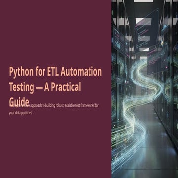 iceDQ - ETL Test Automation Platform for Data Lakes & Data Warehouses | PDF