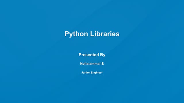 Python Libraries Numpy Pandas Matplotlib Pptx
