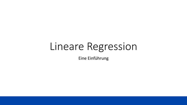Lineare Regression mit Python | PPT Lineare Regression mit Python | PPT