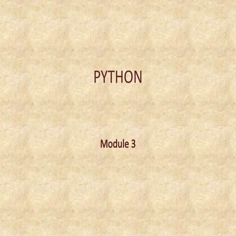 Module 3 - Introduction to NumPy (Numerical Python) & Arrays. | PPTX