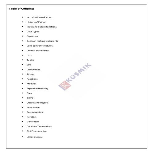 Python Onlineandoffline Training In Kphb Hyderabad 1 1pdf 2662
