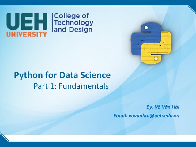 The Python Fundamental Introduction Part 1 Ppt