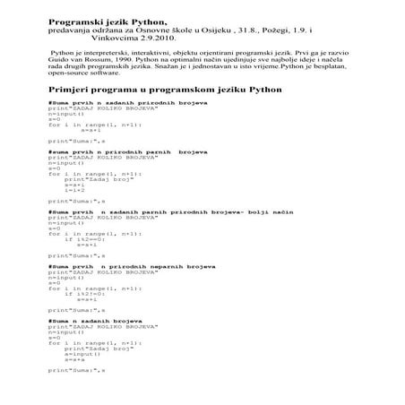 Python primjeri programa | DOC