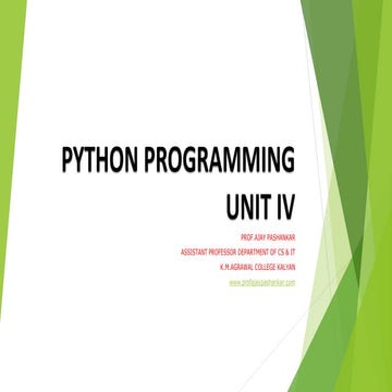 Python Course Programming Unit Iv Pptx Programming Languages Computing