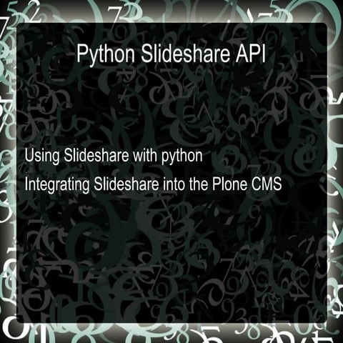 Python Slideshare API | PPT
