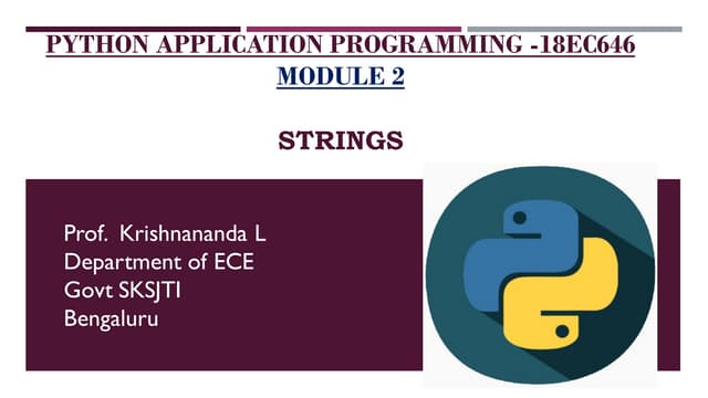 Python Strings Ppt