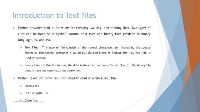 Python It Contains Introduction To Text Files And Many More Ppt