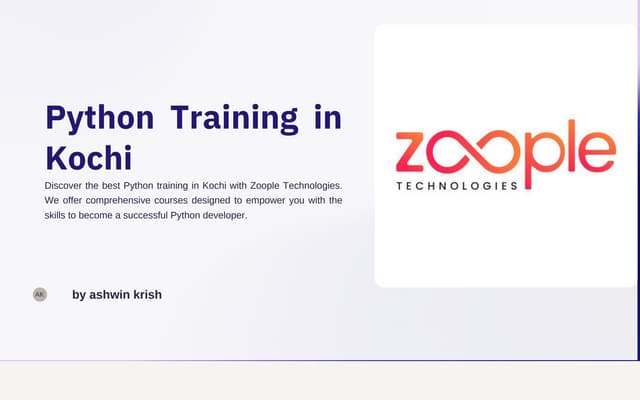 Become a Python Pro at Zoople Technologies, Koch | PPT Become a Python Pro at Zoople Technologies, Koch | PPT