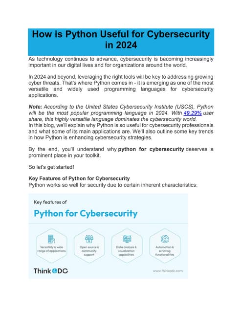 How Is Python Useful For Cybersecurity In 2024 Pdf