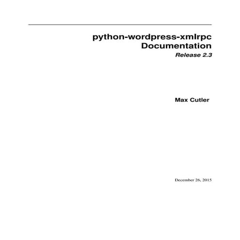 Python Wordpress Xmlrpc Pdf