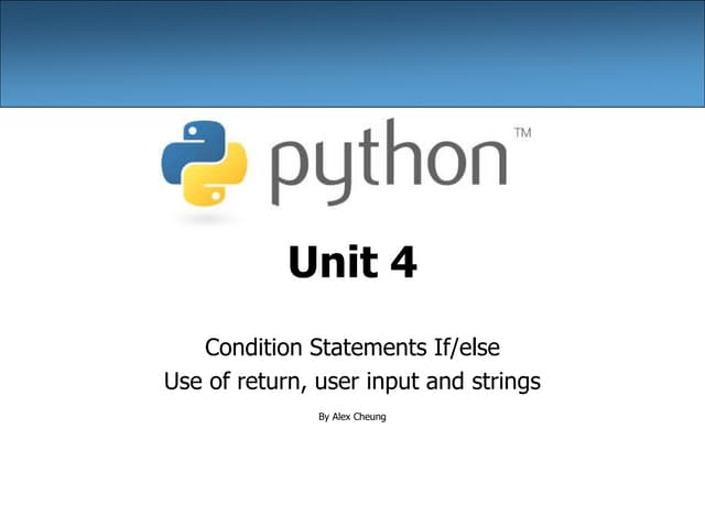 Python 04 Ifelse Return Input Stringspptx Free Download 7495