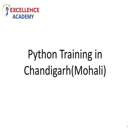 Python Training in Chandigarh(Mohali) | PPT