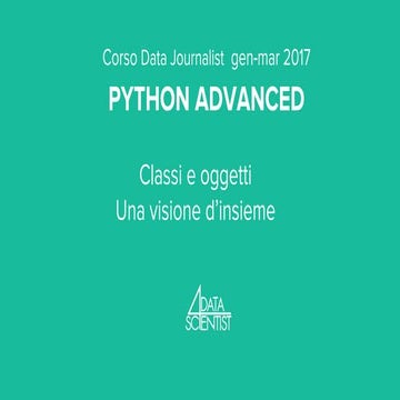 Python Advanced 20 Classioggetti Sintesi Ppt