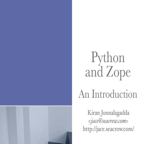 Python And Zope An Introduction May 2004 Pdf